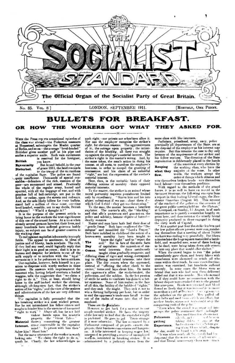 No. 85 September 1911* – worldsocialism.org/spgb